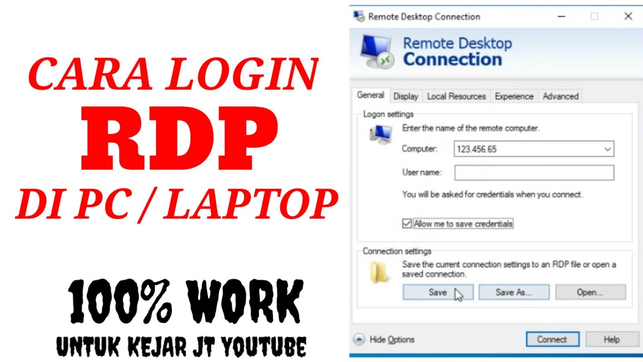 CARA LOGIN RDP DI LAPTOP/PC - YouTube