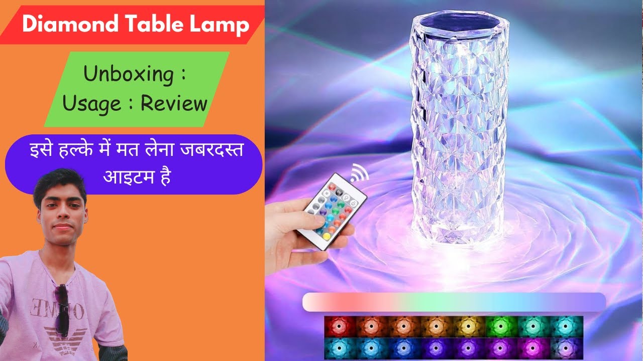 Mhax Crystal Rose Diamond 16 Color Rgb | Crystal Lamp | Crystal Light ...
