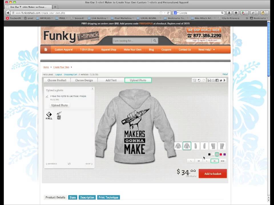 How Create Custom T-Shirts Using Your Own Artwork Online - YouTube