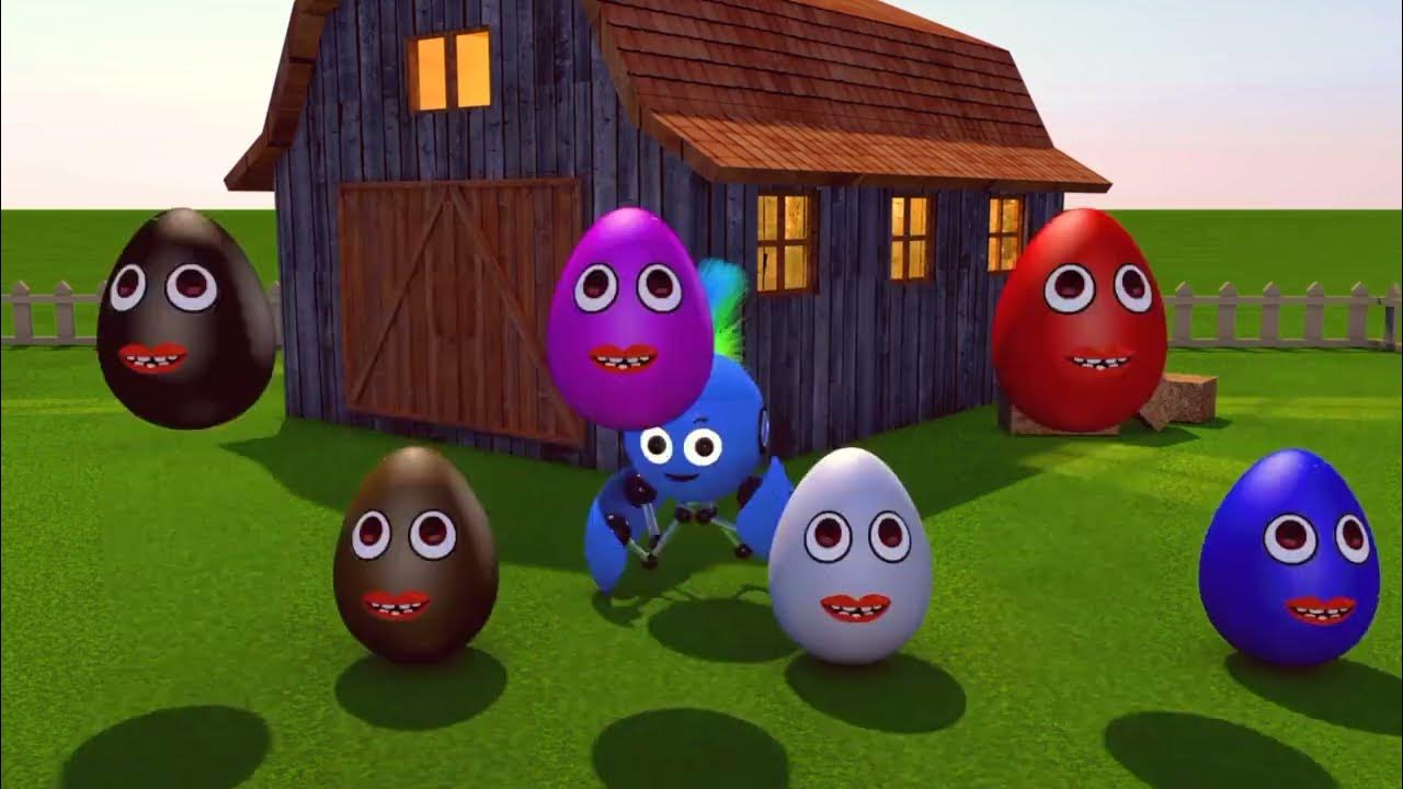 Learn colors Colorful eggs on the farm Eggs Fun Cartoon video cartoon ...