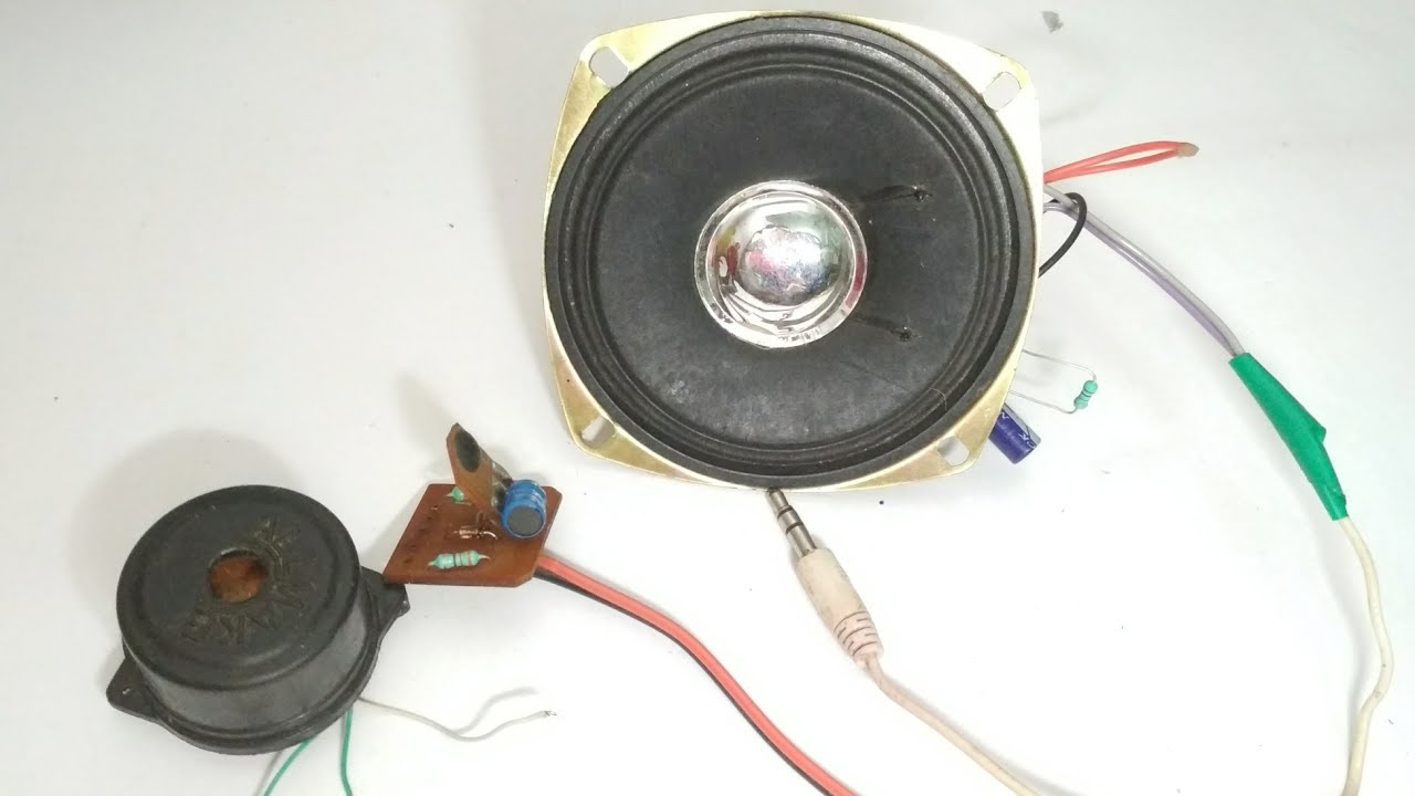 Simple clear sound audio amplifier used buzzer - YouTube