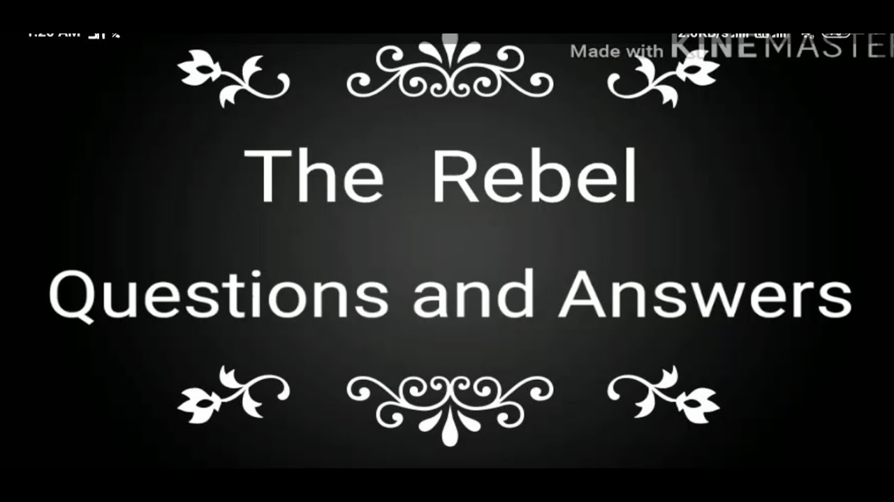 Class 7th Sub English Poem The Rebel questions and Answers By Divya 14 ...