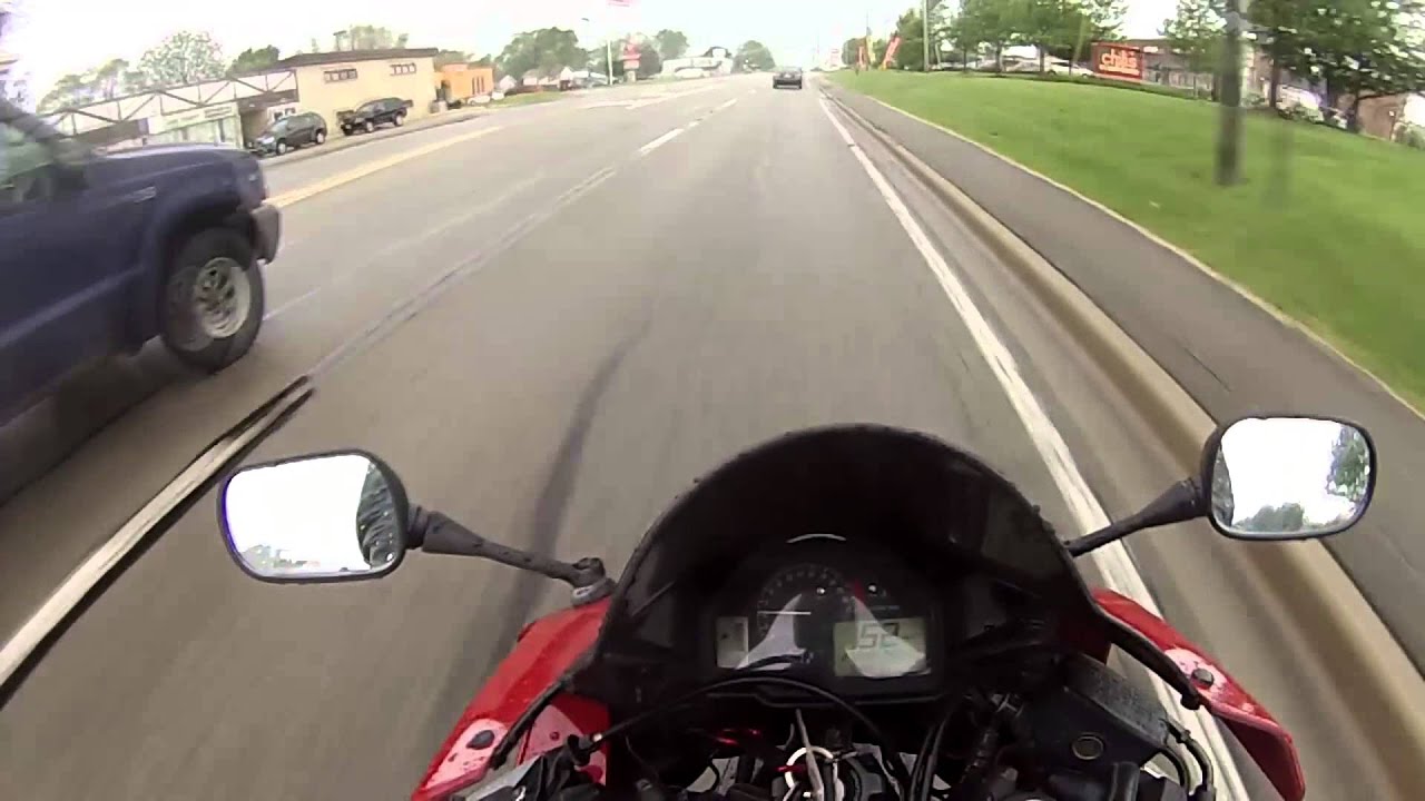 Caught In Rain and locking up back tire - YouTube