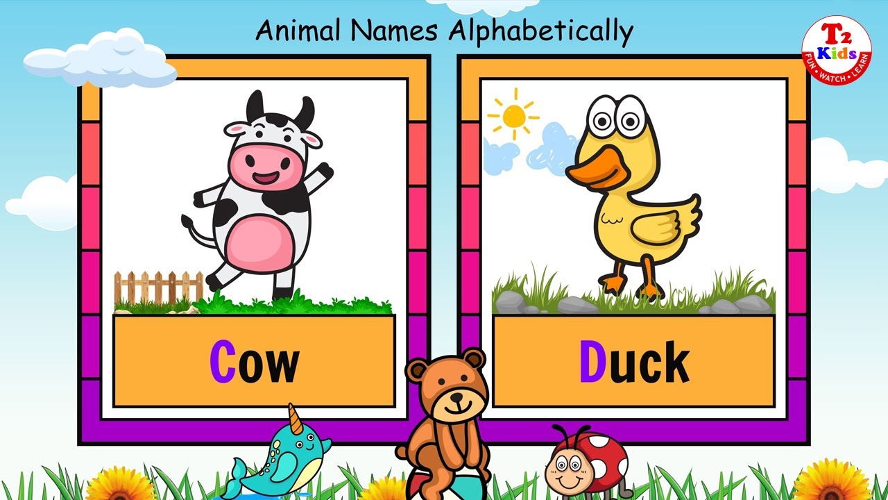 A to Z Animals for Kids | Learn Animal Names Alphabetically | ABC ...