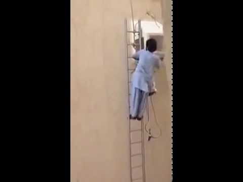Largest Biggest Ladder Ever Fail Unsafe Work 2015 - YouTube