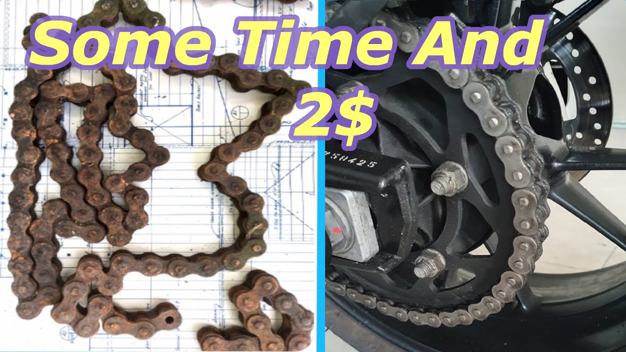 Rusted Motorcycle Chain Restoration - YouTube