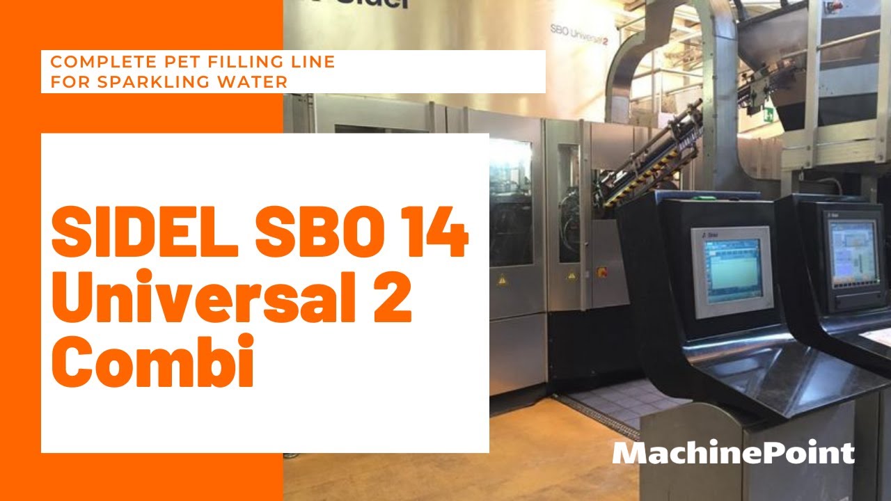 SIDEL SBO 14 Universal 2 Combi Complete PET filling line for sparkling ...