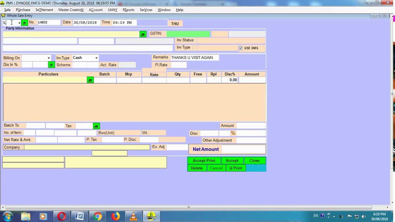 PMS SALE BILL CREATION - YouTube