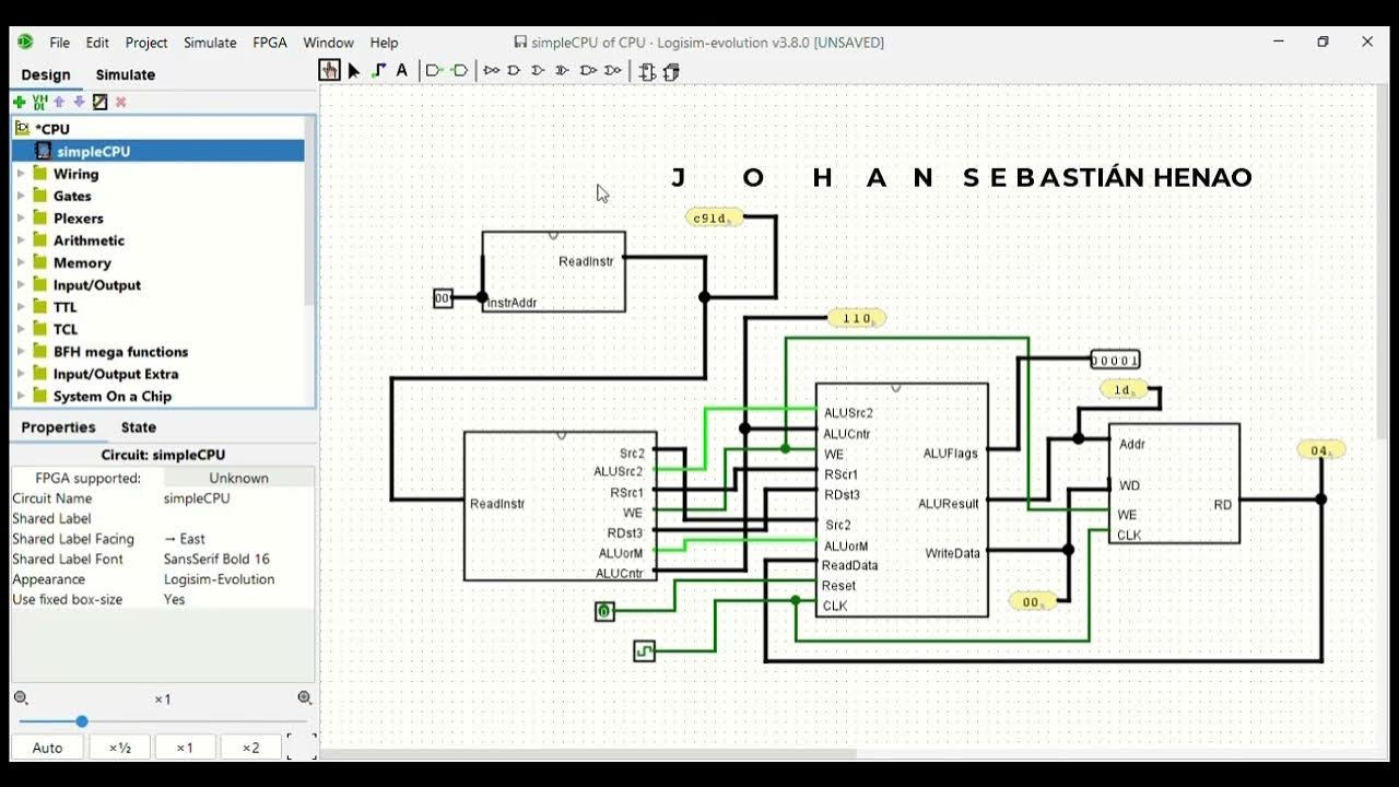 CPU simple en Logisim - YouTube