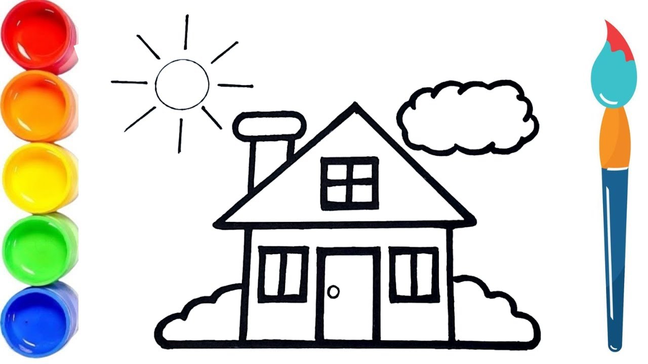 New Home 🏠 kids drawning #toddlers #kidsdrawing || Home kids dro||# ...