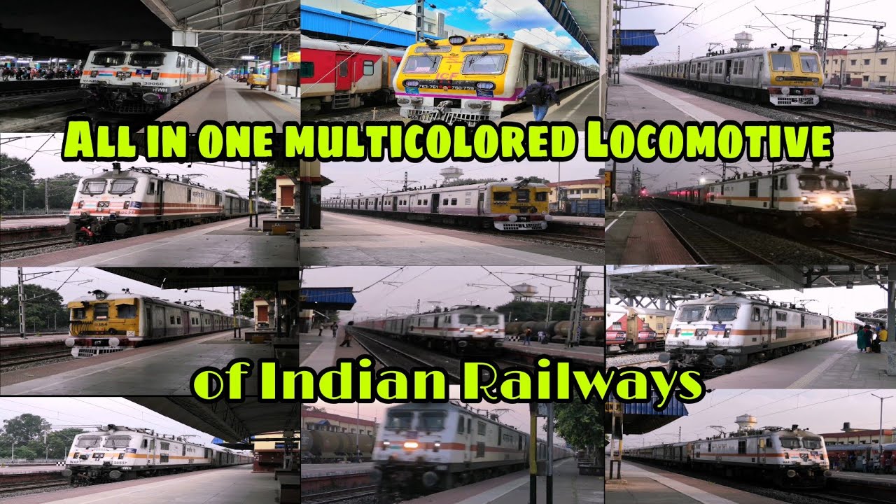 (10 in 1) Non-stop amazing all types of colourful Trains of Indian ...
