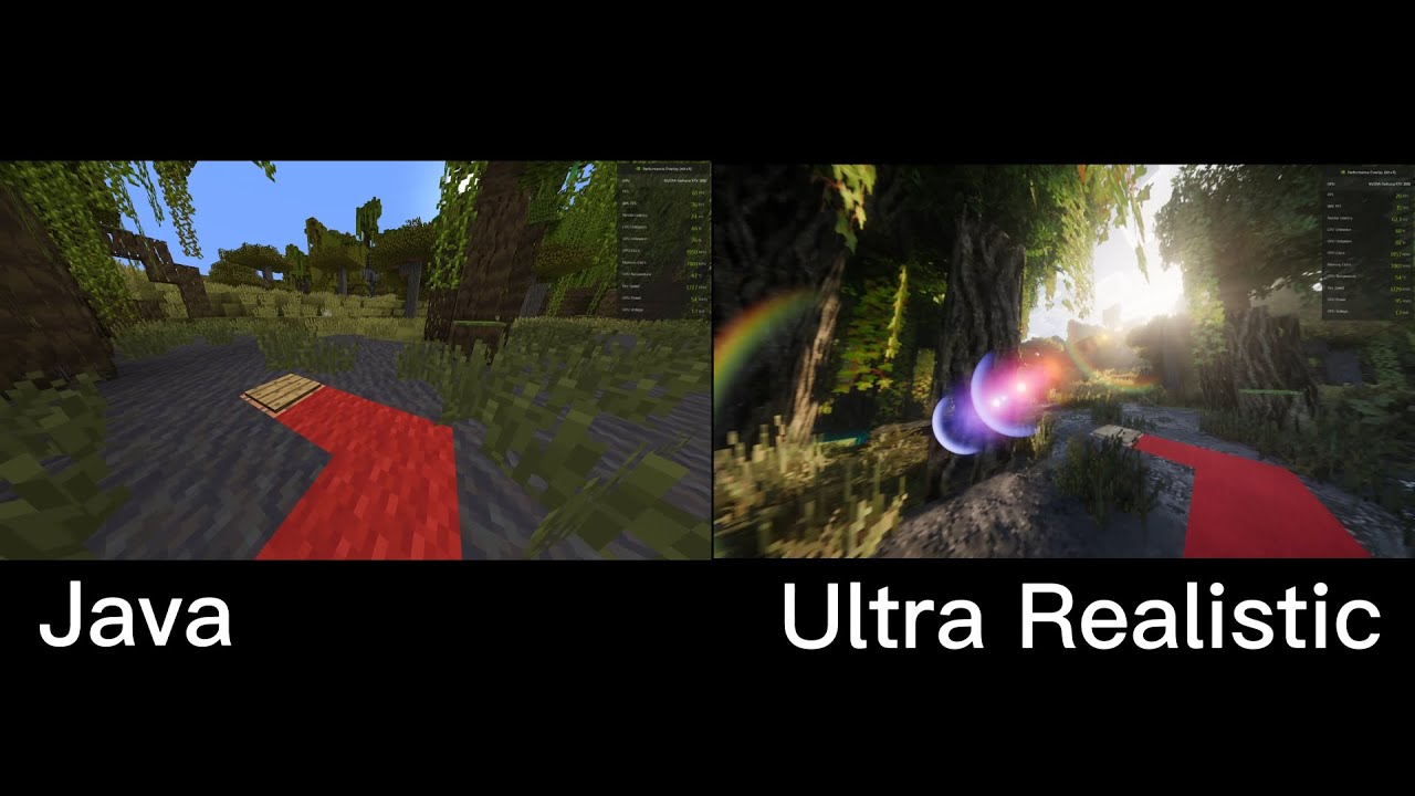 Ultra Realistic Graphics Vs Java in Minecraft! (RTX3050) - YouTube