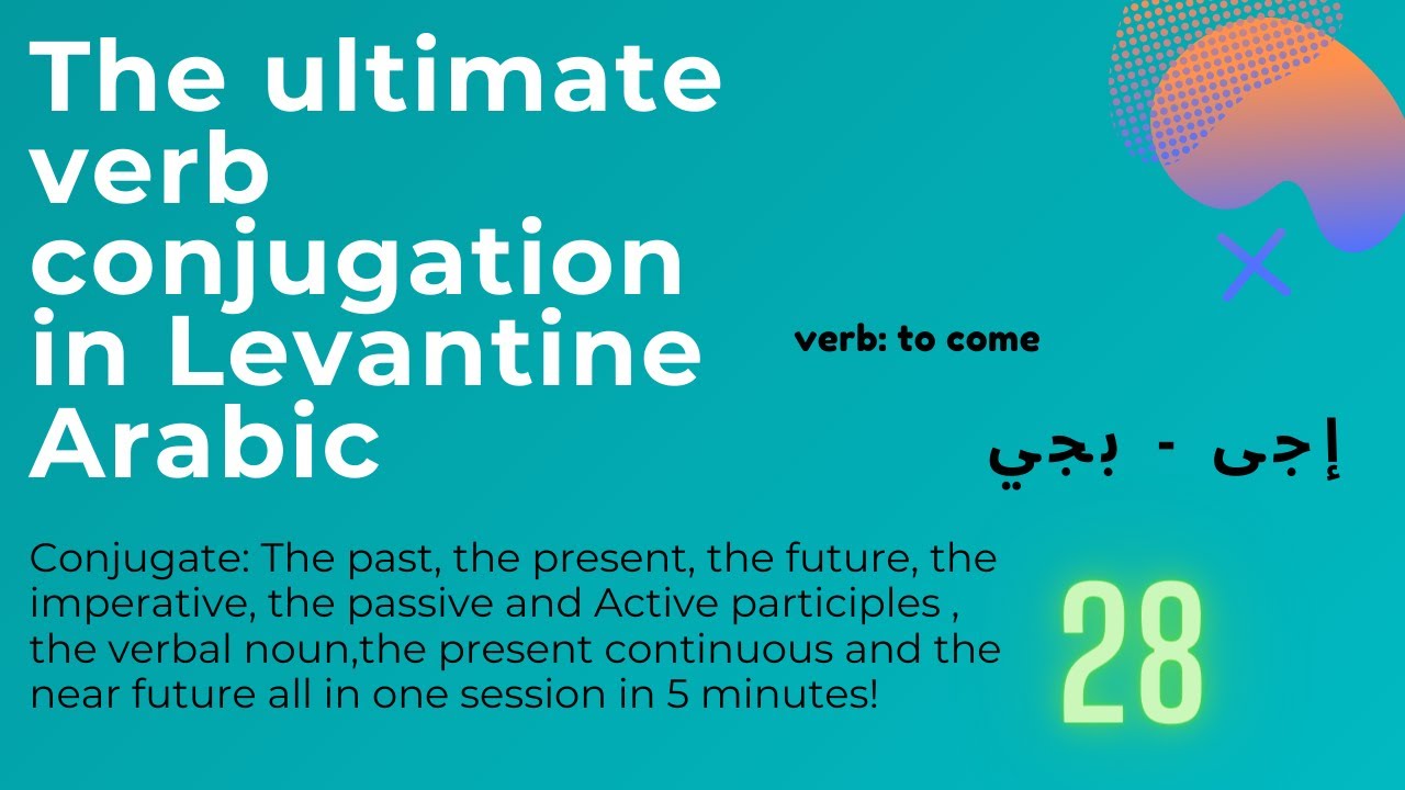 Conjugating the verb to come, come back in Spoken Arabic" in both past ...