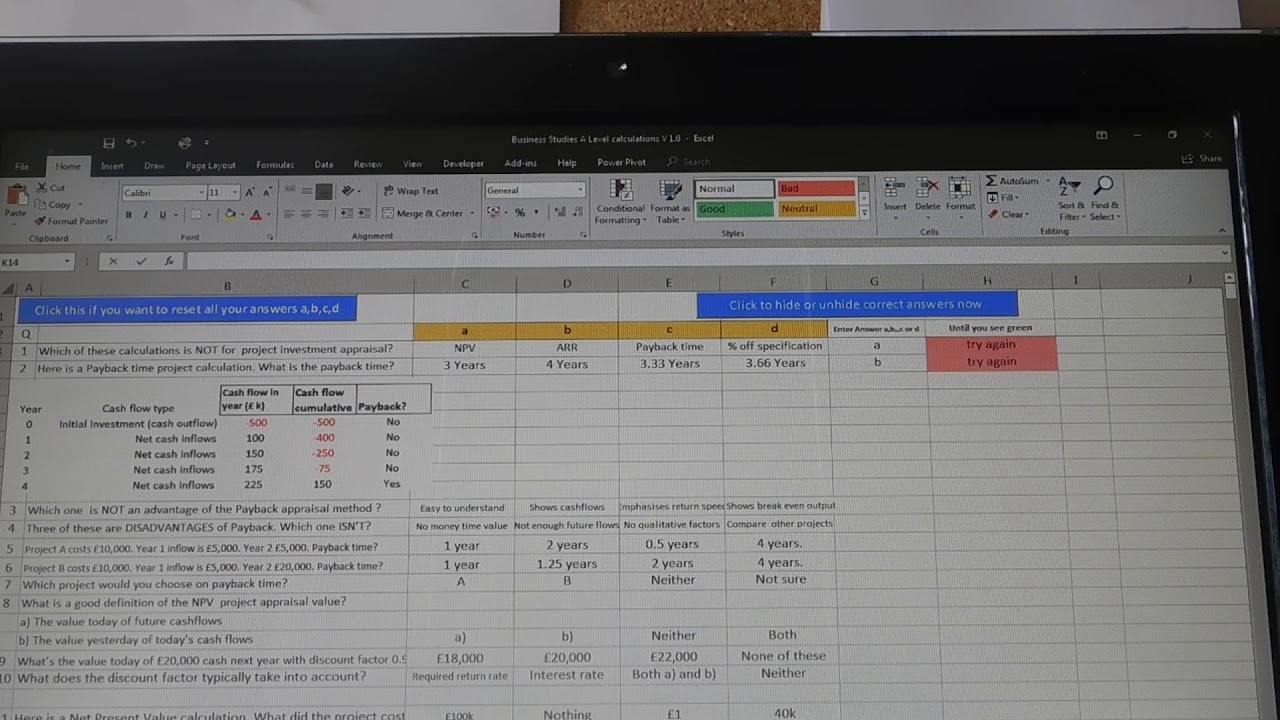 A Level Business Calculations quiz - YouTube