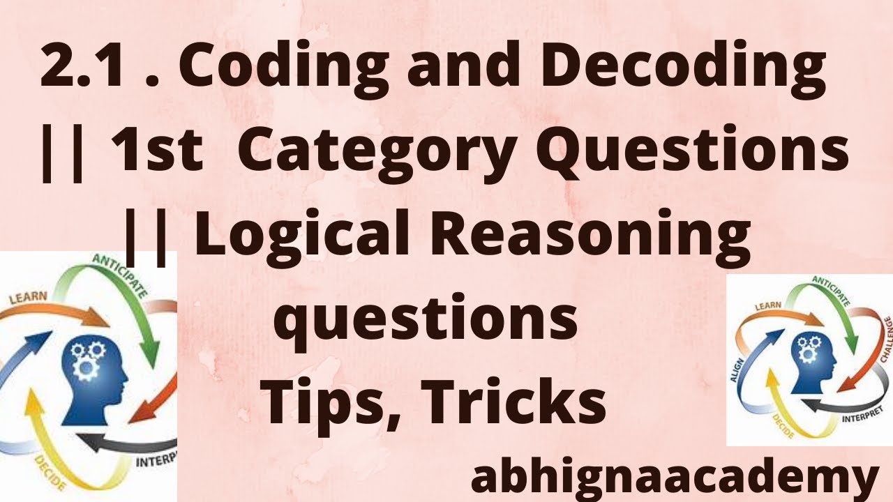 2.1 . Coding and decoding ||1st category questions ||logical reasoning ...