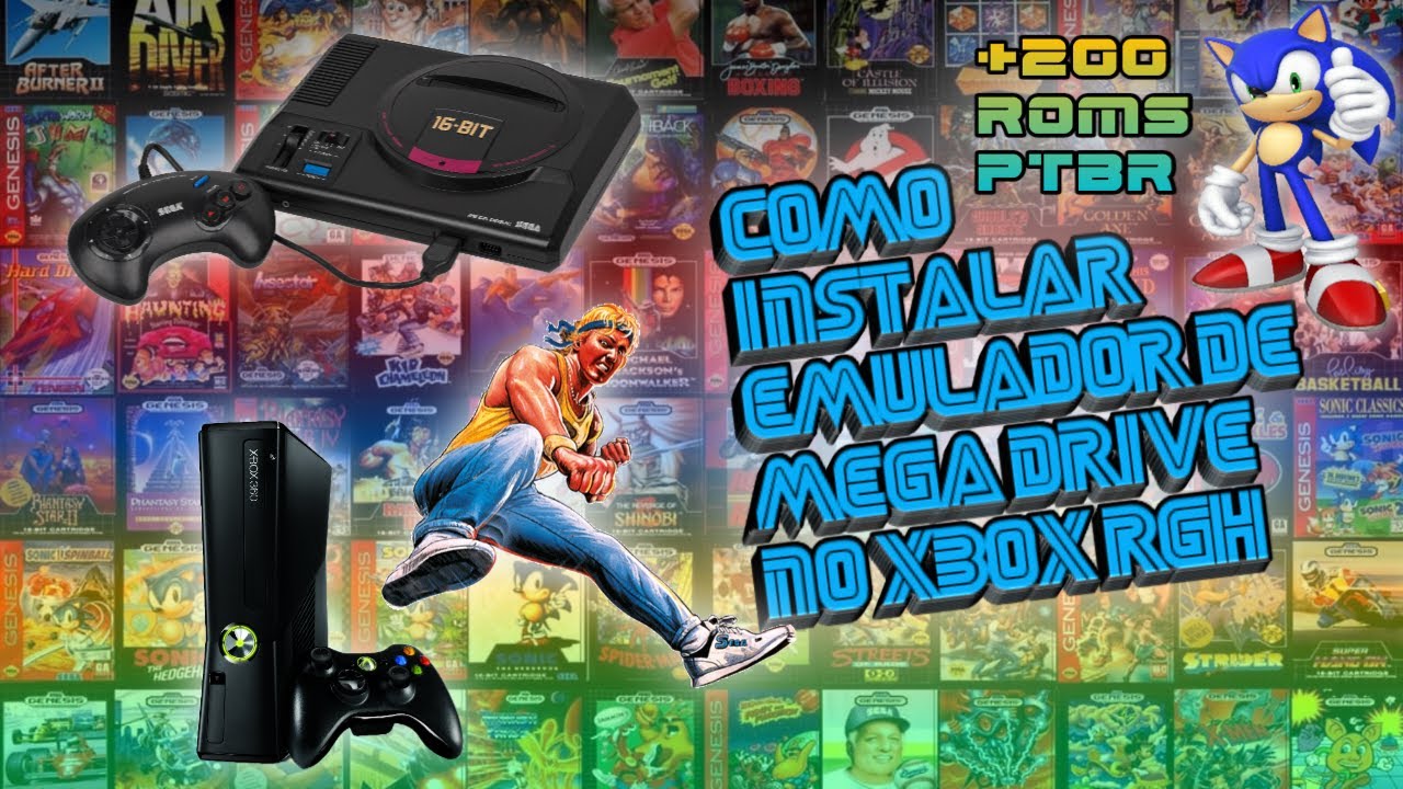 🎮 Como Jogar Mega Drive no Xbox 360 RGH + 200 ROMs em PT-BR (Download ...