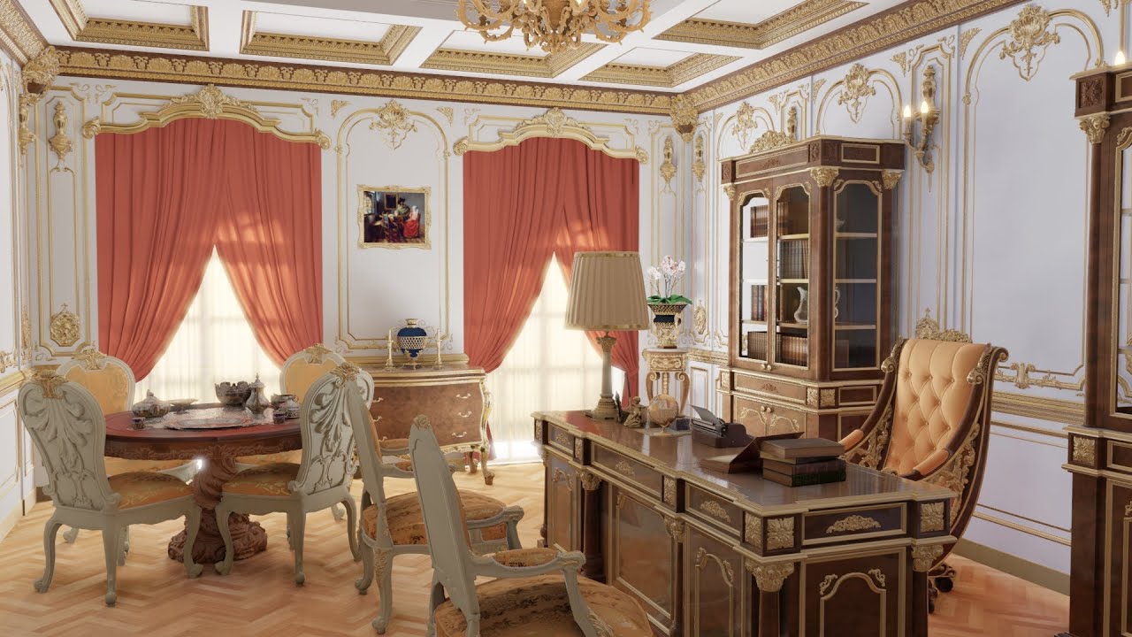 Baroque Executive office (Blender eevee interior) - YouTube