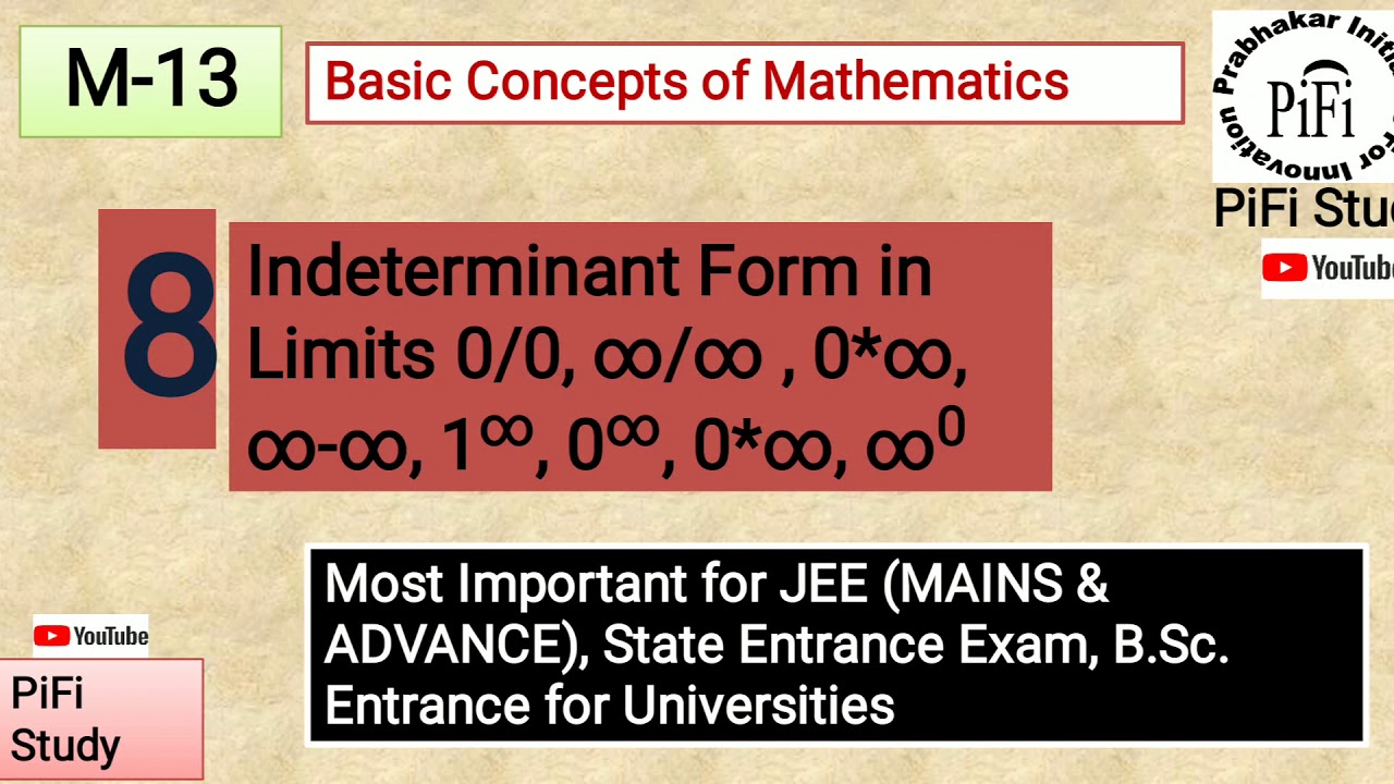 8 Indeterminant form to solve Limit's questions "Mathematics Module ...