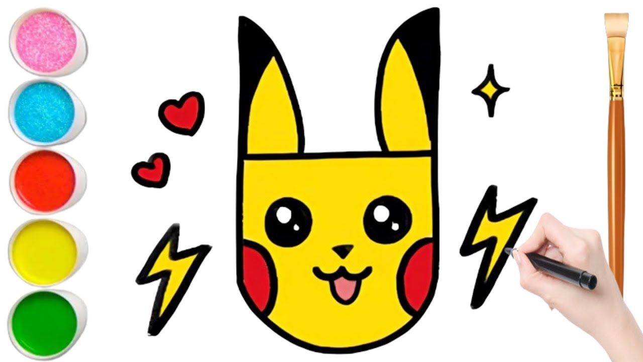 How To Draw Pika chu with color #208 - YouTube