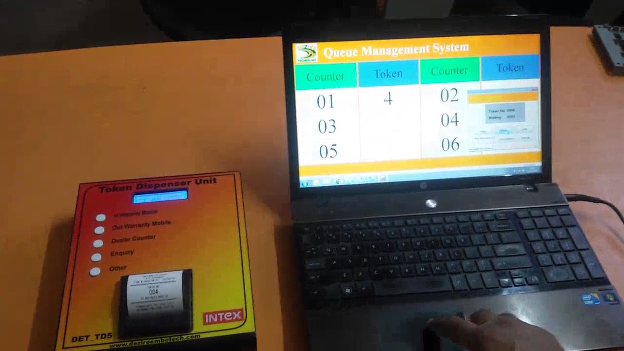 Token Dispenser and Token Calling System- EQMS - YouTube