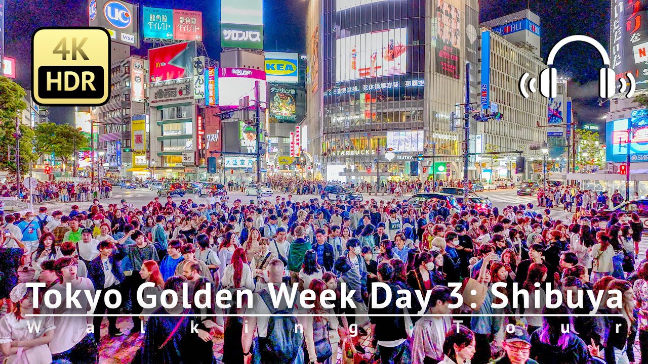 4/29 Tokyo Golden Week Day 3: Shibuya Walking Tour [4K/HDR/Binaural ...