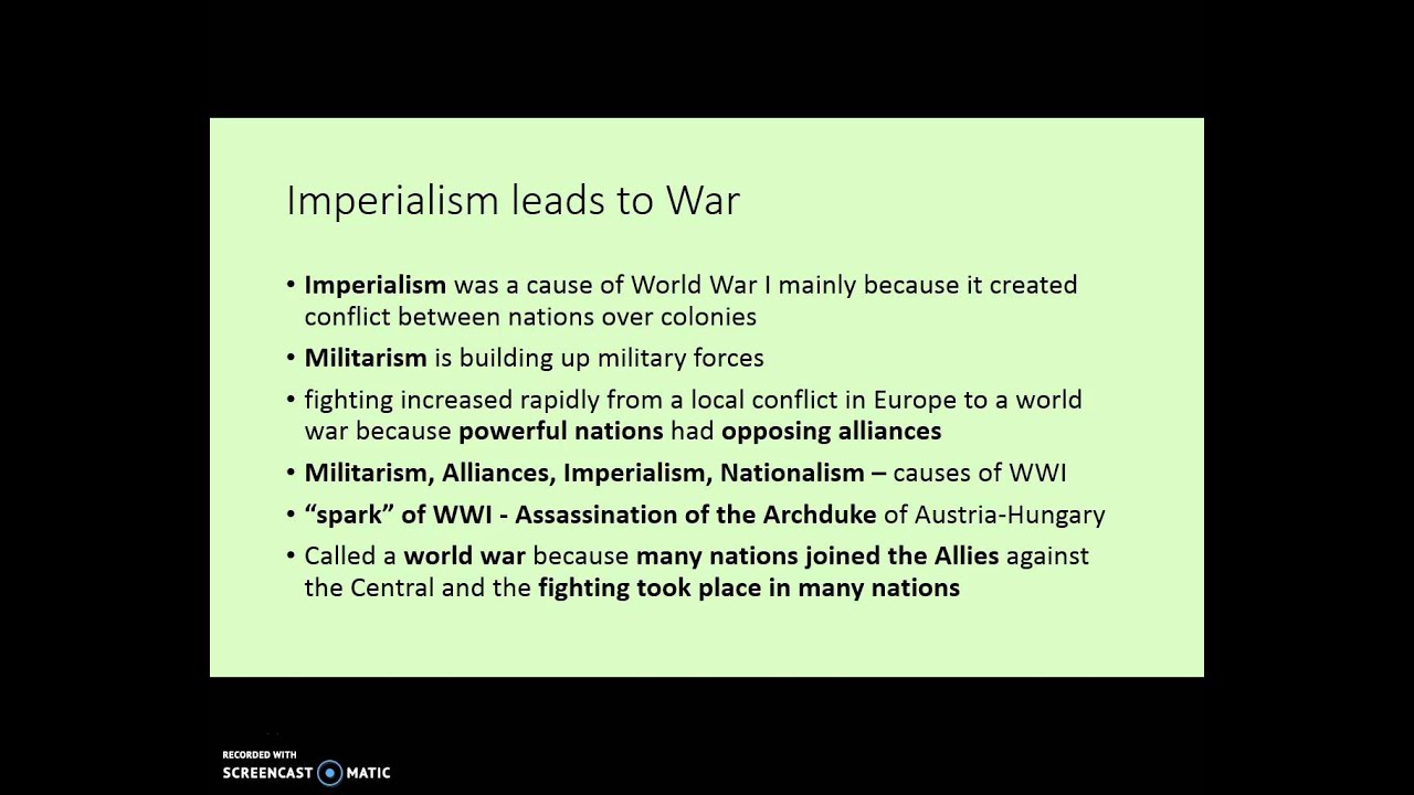 SS 8 Unit 3 Review - Imperialism and World War I - YouTube