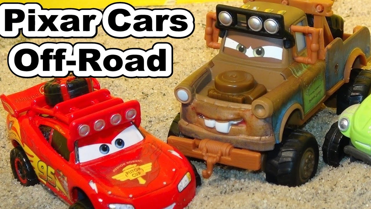 Pixar Cars Unboxing Off Road Mater with McQueen Off Road Lightning ...