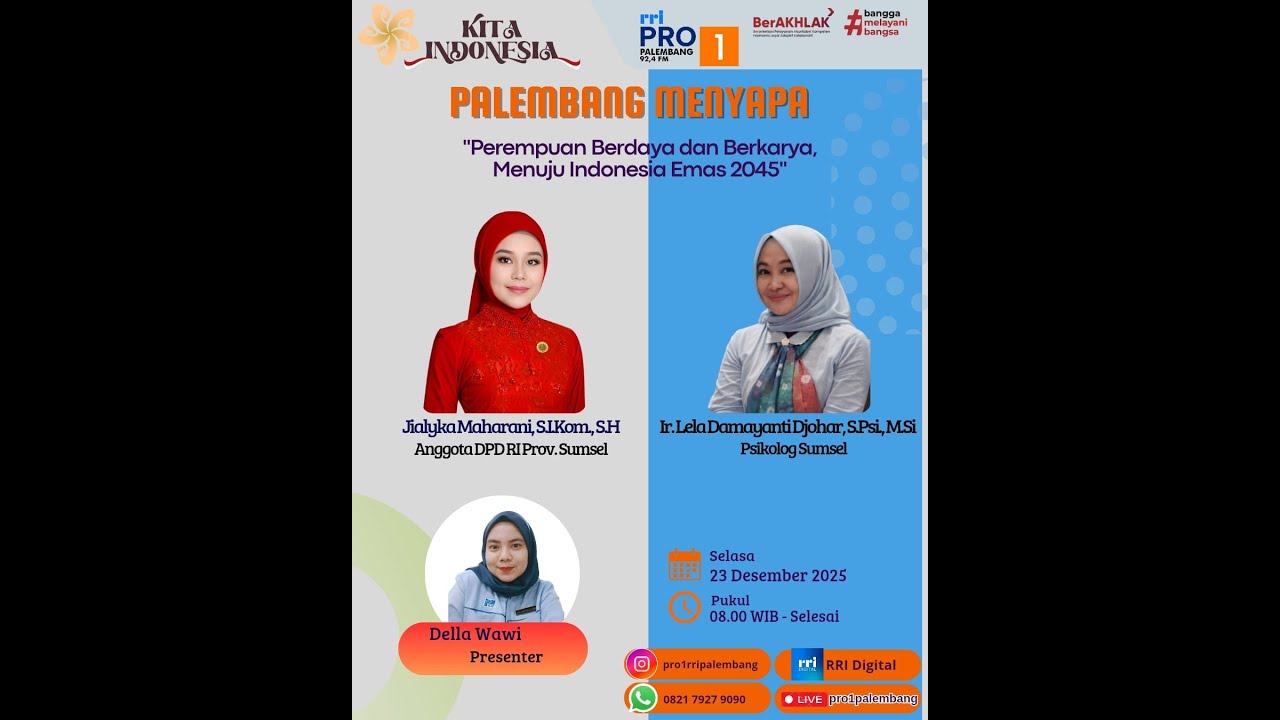 DIALOG INTERAKTIF DALAM STUDIO "PALEMBANG MENYAPA" - RRI PALEMBANG, 23 ...