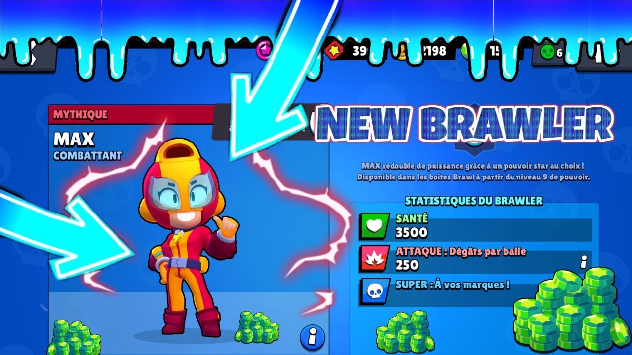 LIVE BRAWL Stars NEW Brawler "MAX" LIVE Gameplay Go les 100 VIEWERS ...