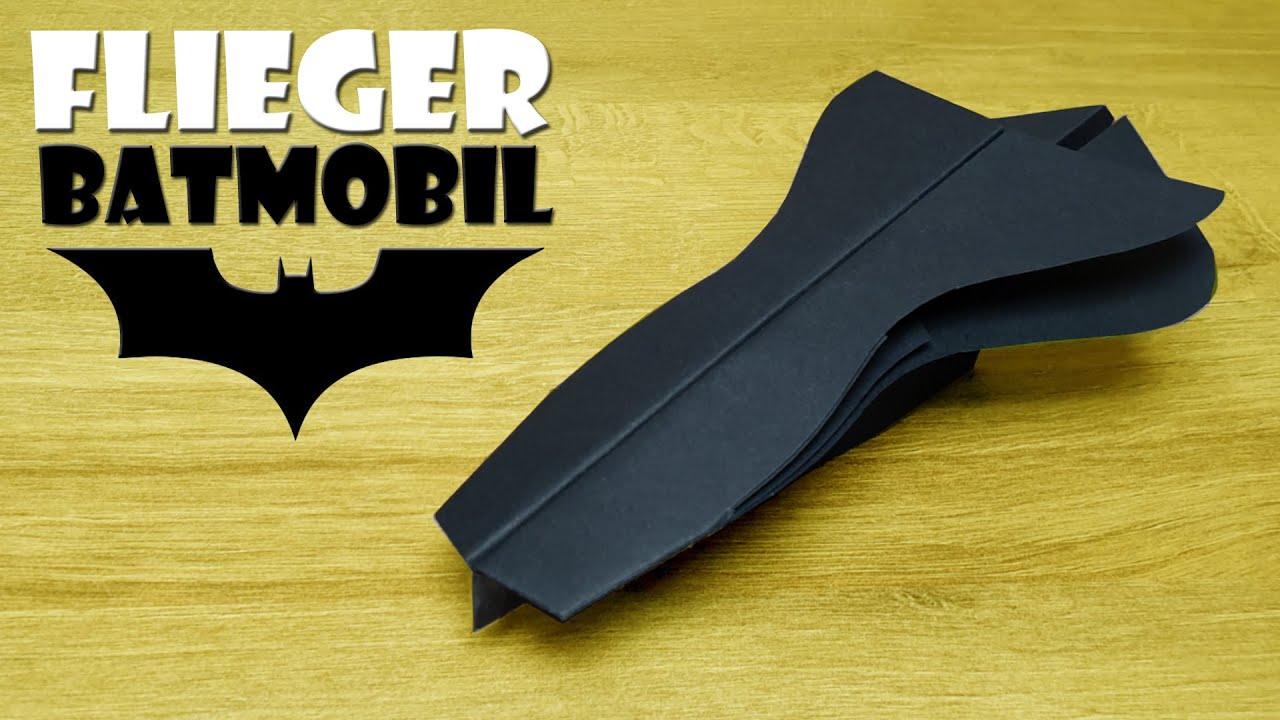 🦇 Batmans Batmobil Papierflieger Origami falten - batman style plane ...
