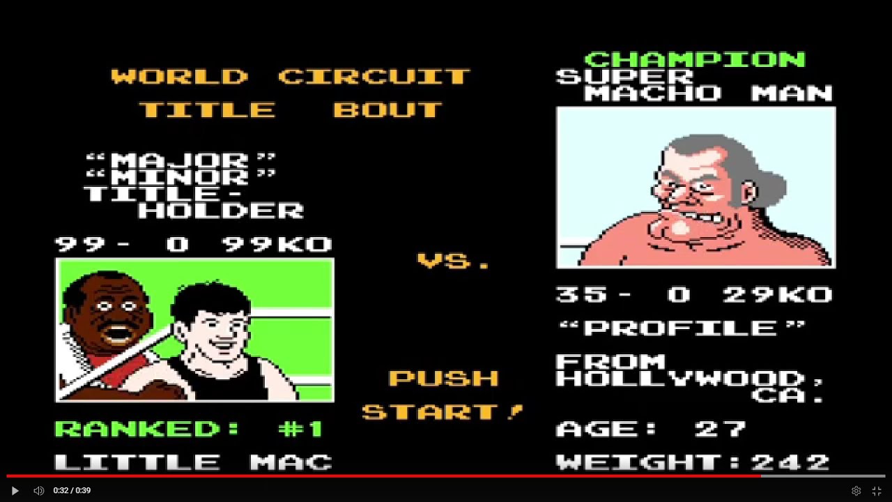 Mike Tyson Punch Out Videogame Password Code To Face Super Macho Man ...