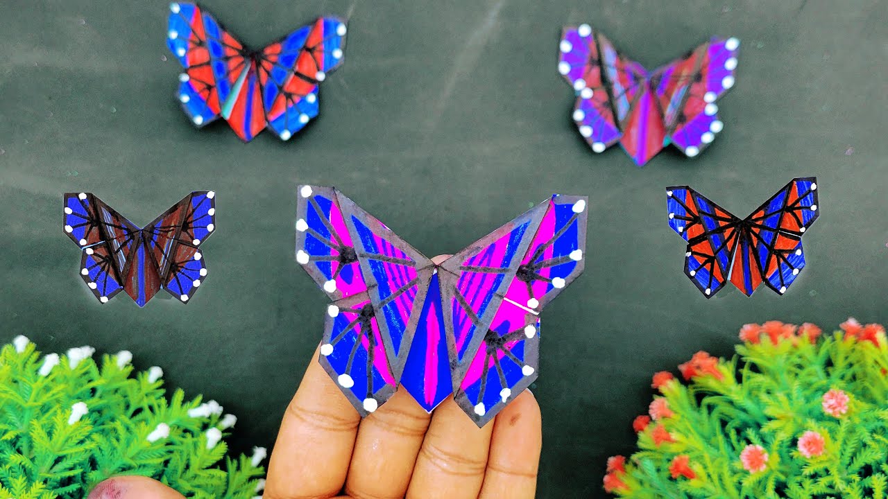 How to make Origami paper butterflies | Flying Butterfly Paper Craft ...