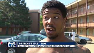 Walkway collapses at apartment complex in Detroit, two injured