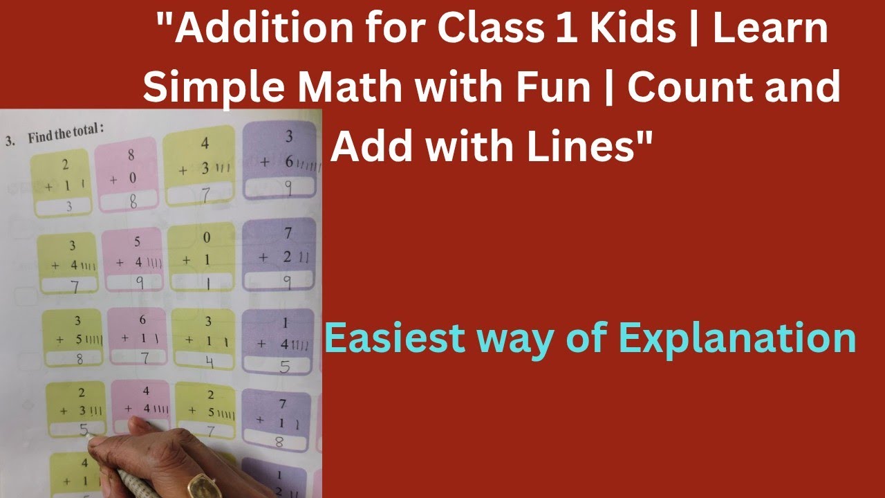"Addition for Class 1 Kids | Learn Simple Math with Fun | Count and Add ...