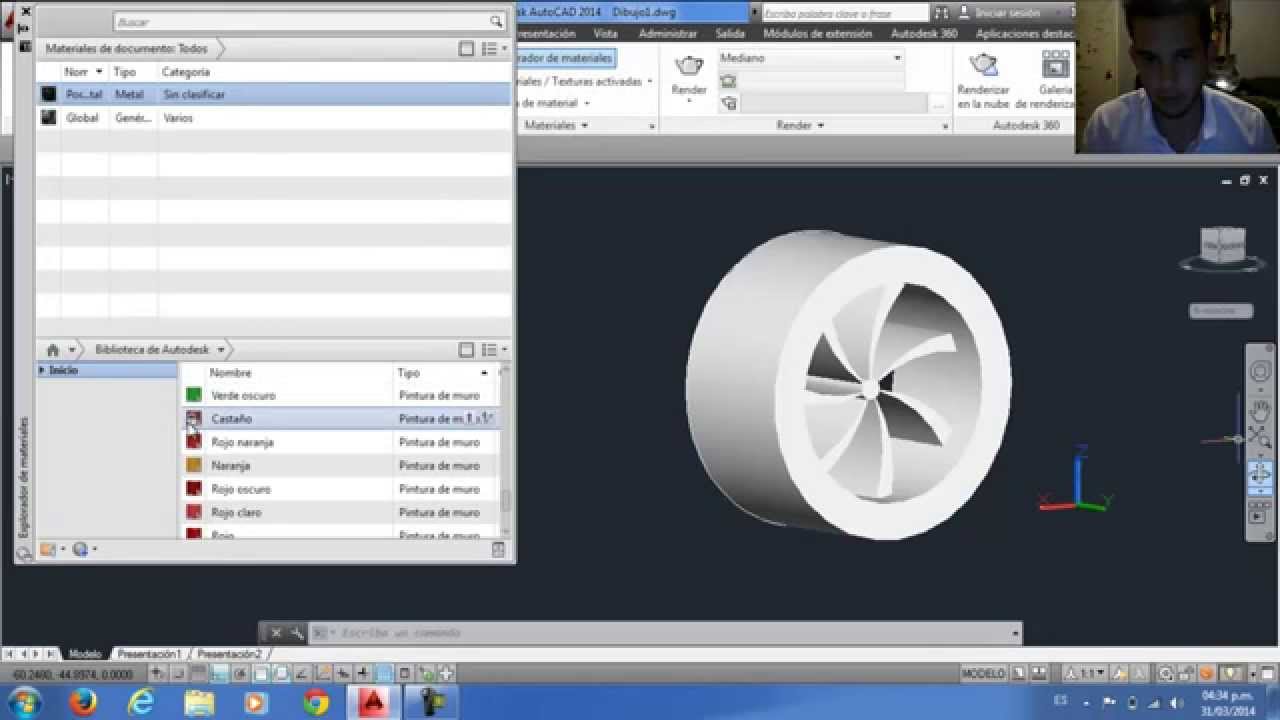 como utilizar render Autocad 2014 - YouTube