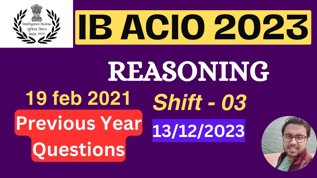 IB ACIO 2023 Previous Year Paper Solution / Study brighten - YouTube