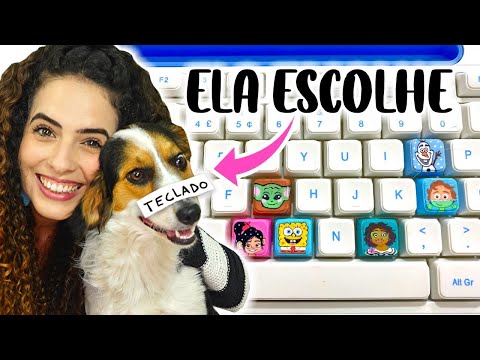PINTANDO MEU TECLADO e minha cachorra escolheu as teclas! Paula Stephania