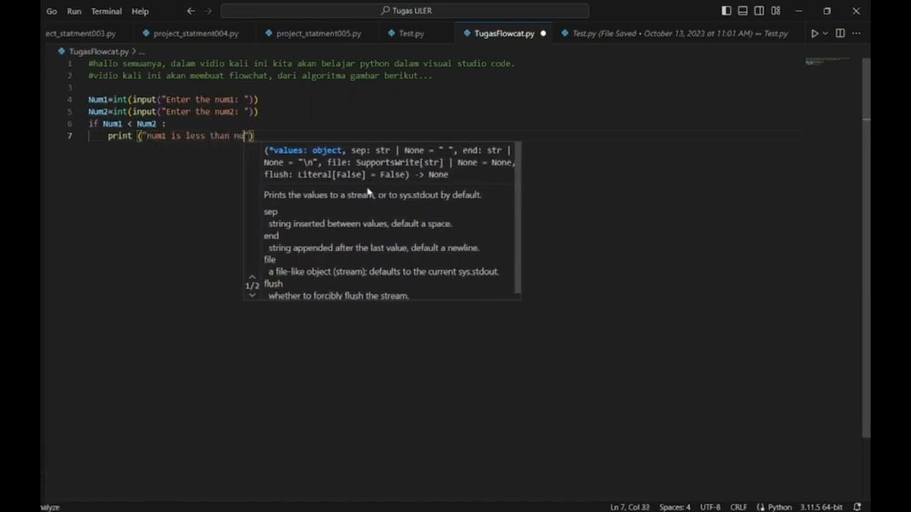 FLOWCHART MENGGUNAKAN VISUAL STUDIO CODE - YouTube