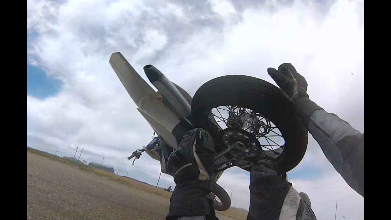 Supermoto track day crash YZ250F - YouTube