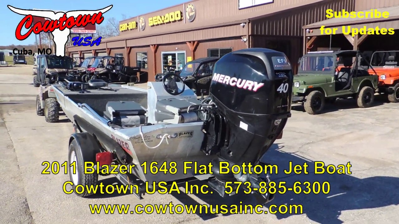 2011 Blazer 1648 Flat Bottom Jet Boat - YouTube