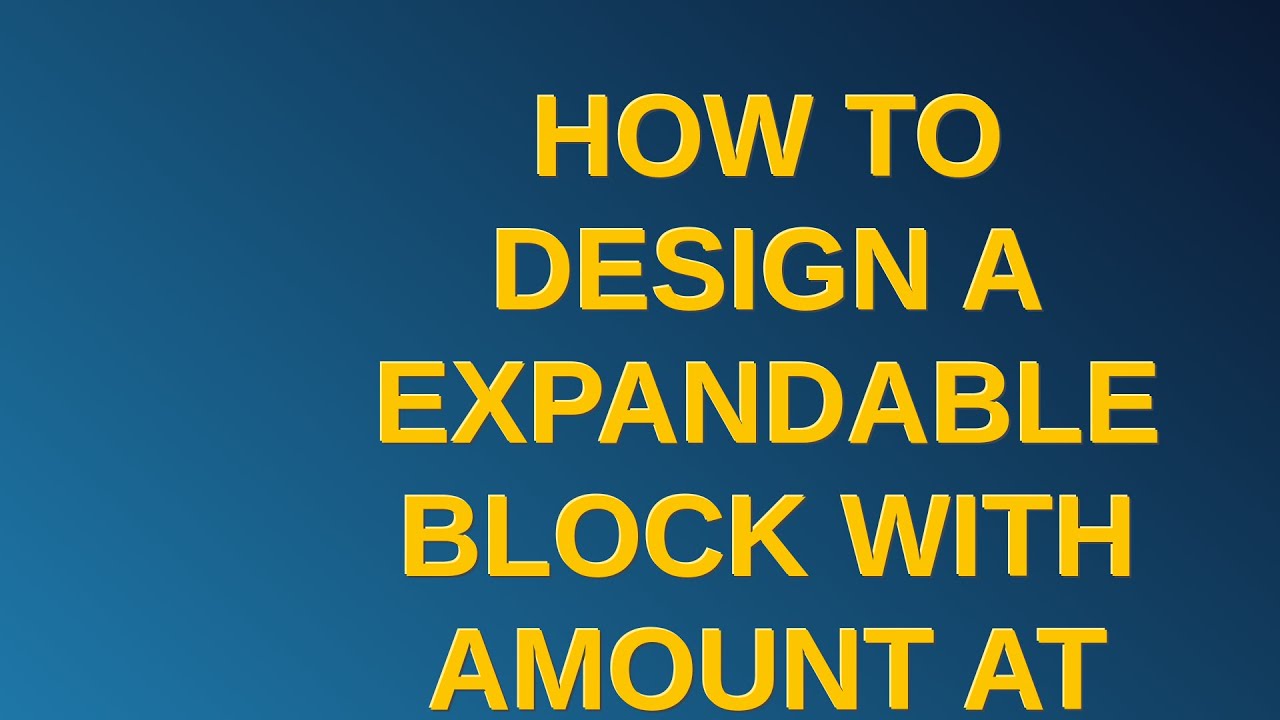 Salesforce: How to design a expandable block with amount at right side ...