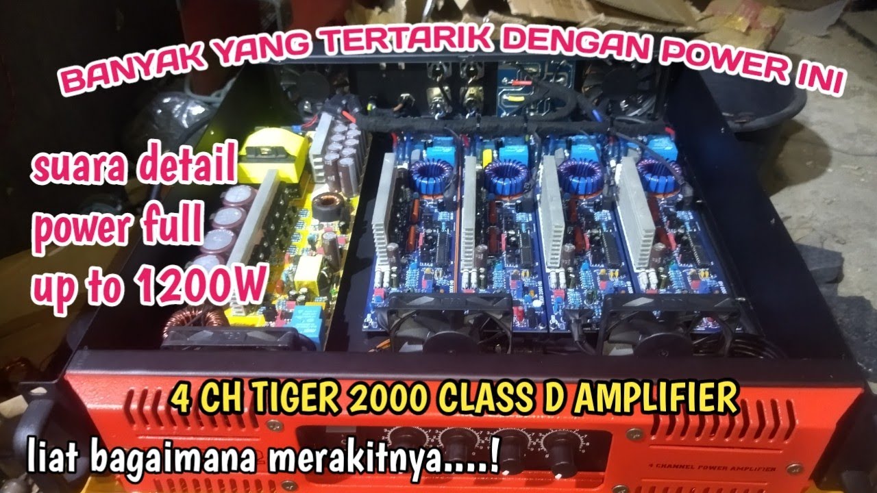 TIGER 2000 4CH CLASS D AMP. POWER AMPUH - YouTube