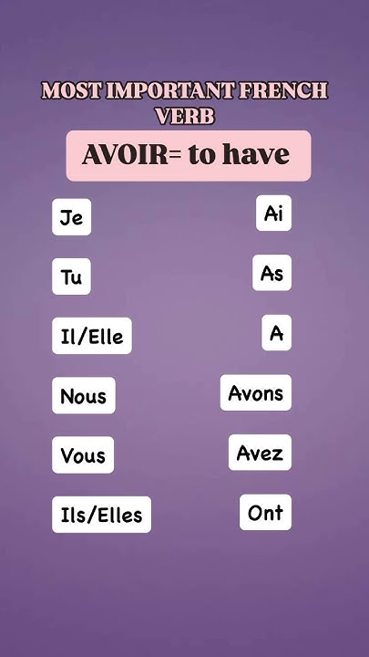 DAY-6 Conjugation of AVOIR verb #french - YouTube