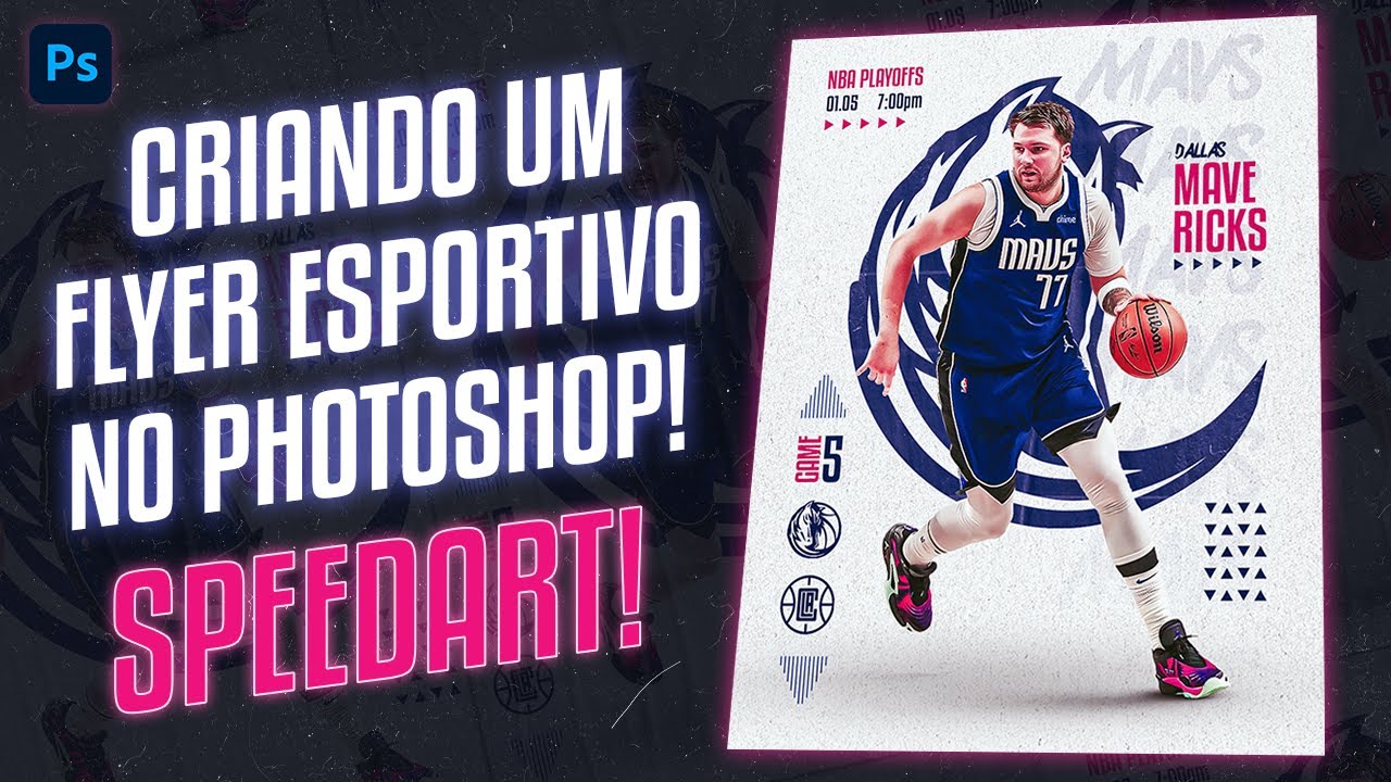 Criando Flyer GameDay no Photoshop | Dallas Mavericks | SpeedArt - YouTube