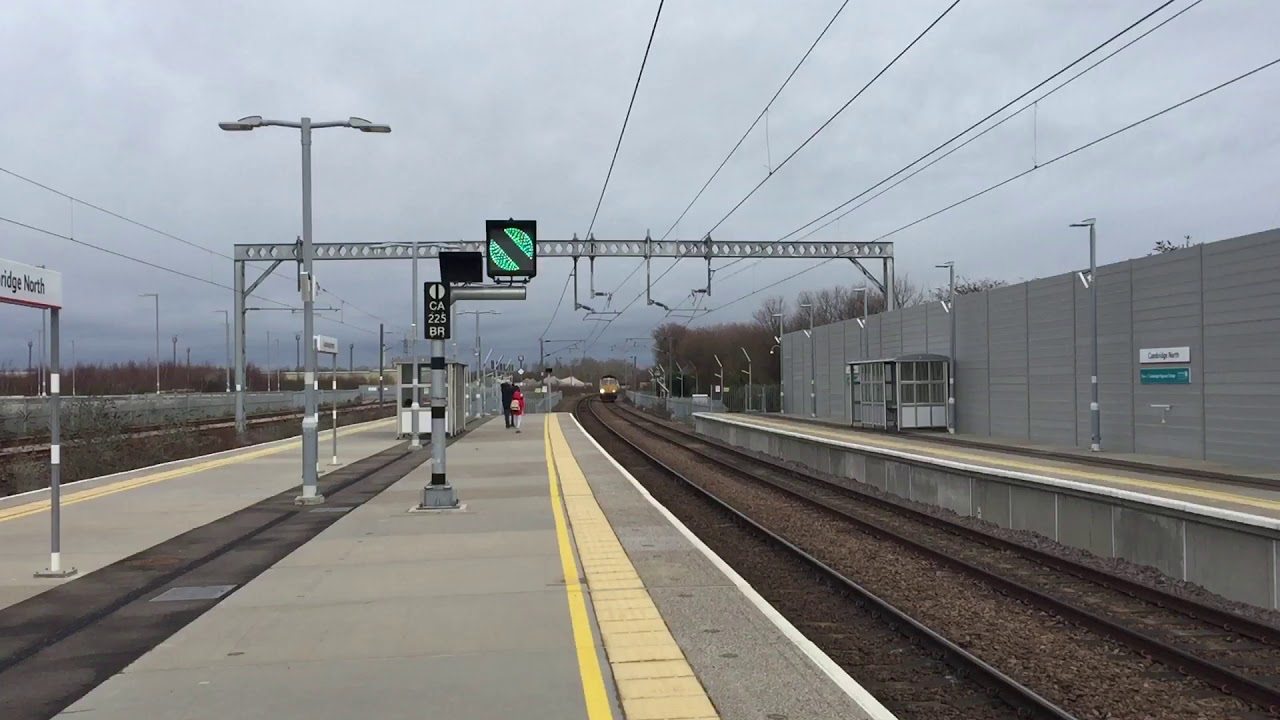 Class 66757 passes Cambridge north with a Nice 5 Tone!!! - YouTube