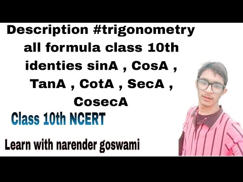 Description #trigonometry all formula class 10th identies sinA , CosA ...