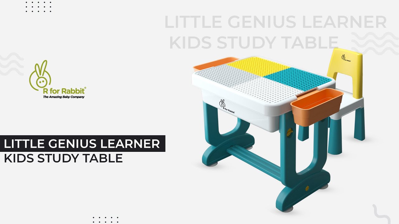 R for Rabbit Little Genius Learner Kids Study Table Set With Chair ...