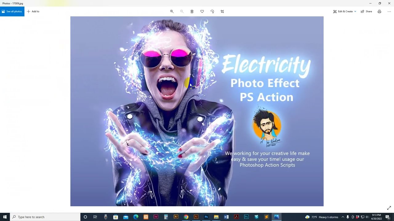 Electricity Photo Effect Photoshop tutorial - YouTube