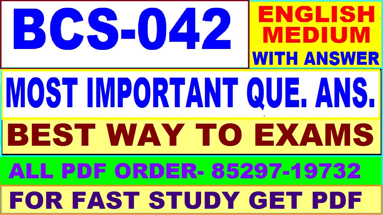 BCS 042 important questions with answers in English || bcs 042 Previous ...