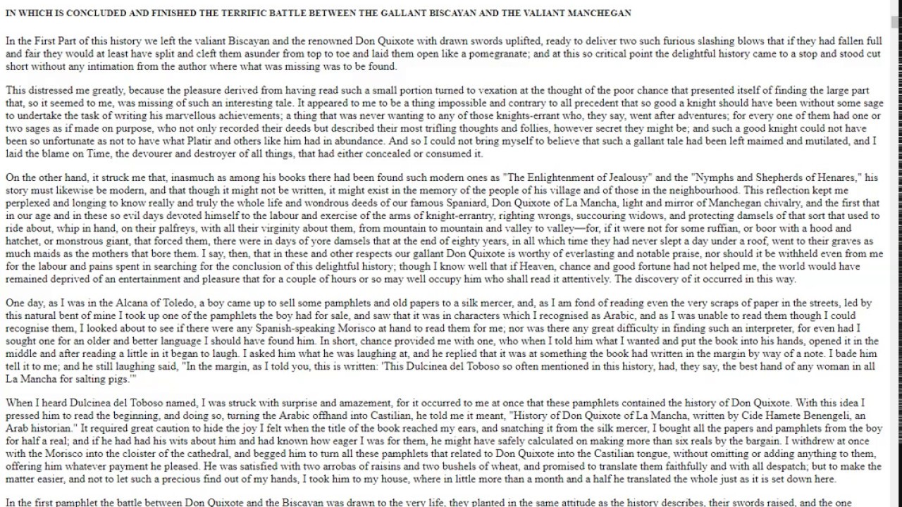 Don Quixote Volume 1 Chapter 9 A Reading - YouTube